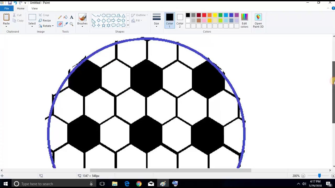 How to draw football in ms paint - YouTube