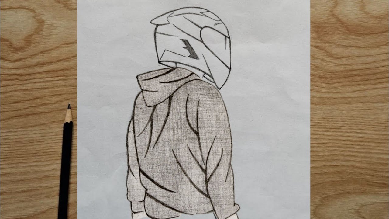 Bike Rider Sketch Drawing For Beginners Step By Step | Pencil Drawing ...