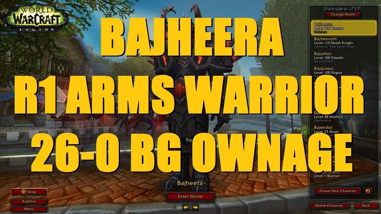 Bajheera - Rank 1 Arms Warrior 26-0 "CLEAVE SPEC" BG Ownage - WoW ...