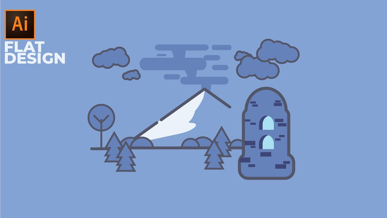 MAYON VOLCANO FLAT DESIGN | ADOBE ILLUSTRATOR - YouTube