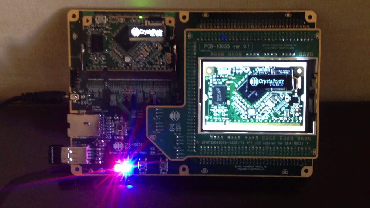 CFA-10036 ARM9 i.MX28 SOM Driving TFT LCD at ELC 2013 - YouTube
