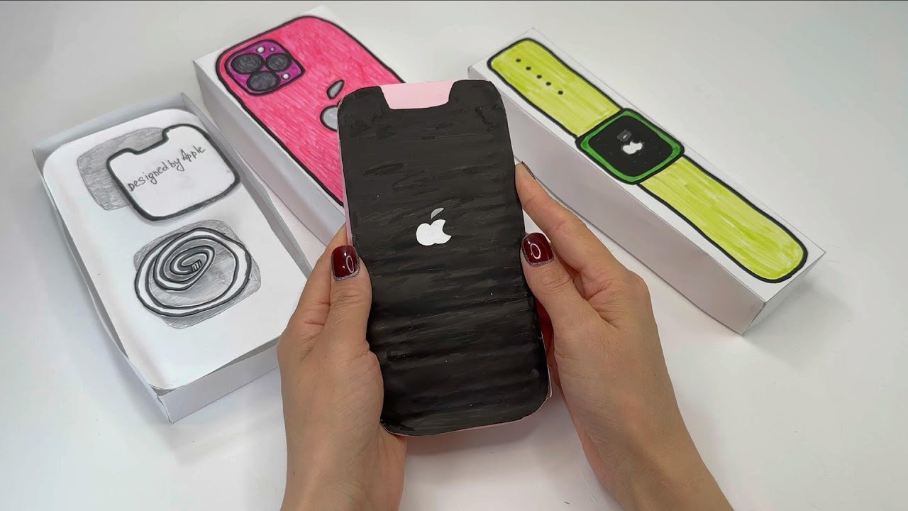 How to make iPhone 15 and Apple Watch from Cardboard | pink+rgeen ...