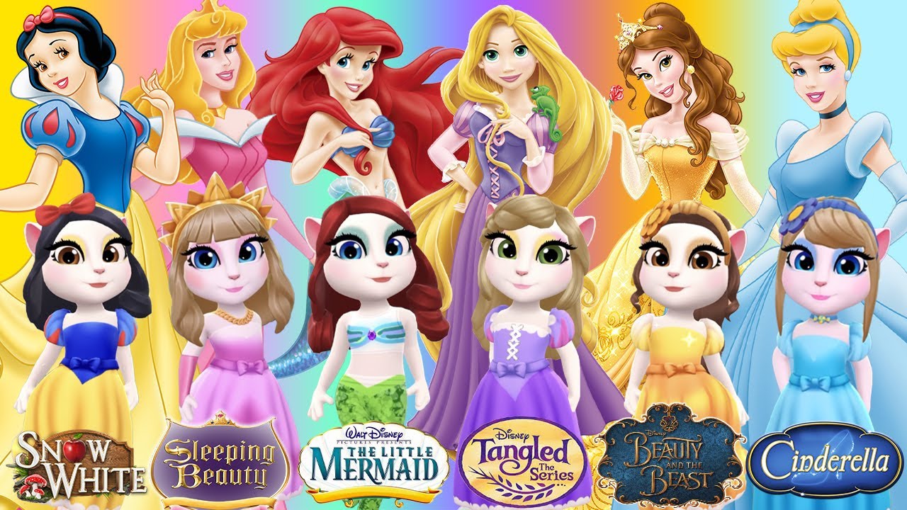 My Talking Angela 2 | Disney Princesses | new update | Cosplay - YouTube