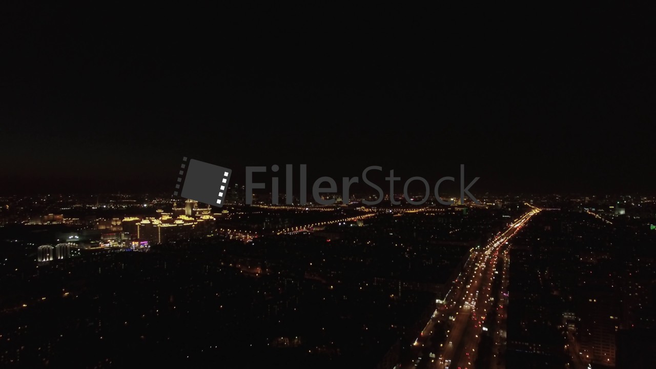 Aerial night view of the Leninsky Avenue, Moscow, Russia - YouTube