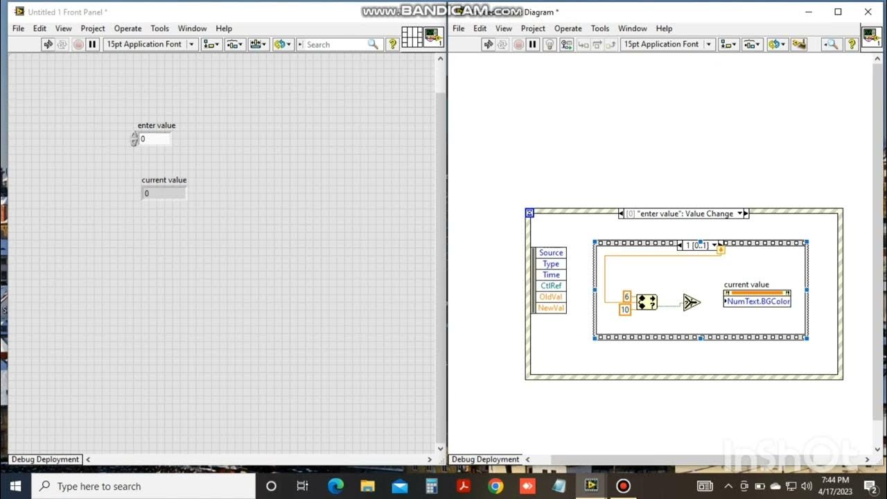 Numerical indicator | background color change | condition based | LabVIEW 2013. - YouTube