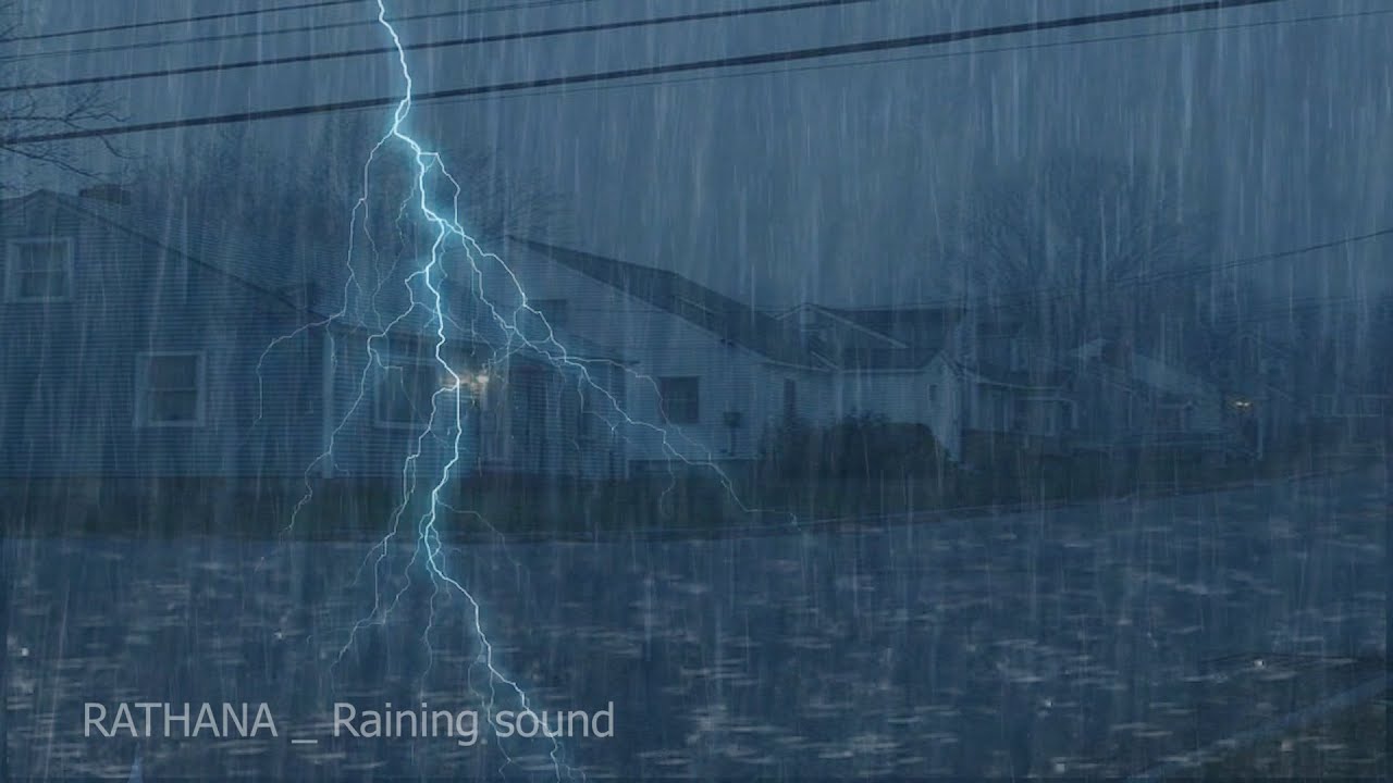 Heavy Rain At Night, Thunderstorm Sounds | Relaxing Rain, Thunder ...