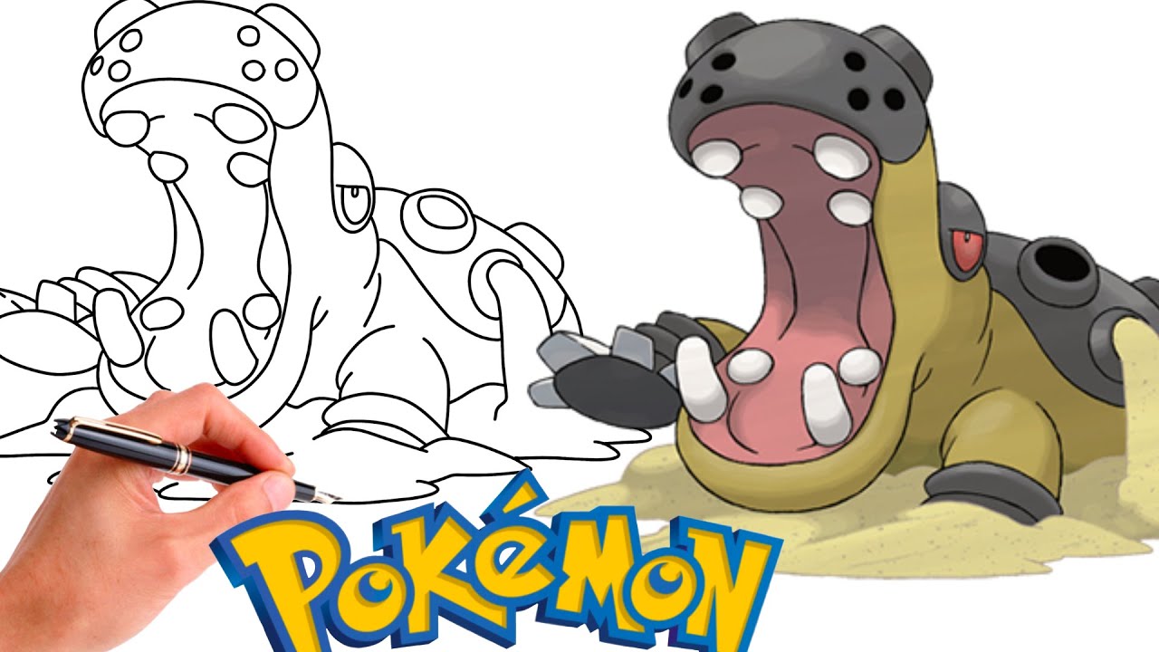 How To Draw HIPPOWDON POKEMON #450 | Generation 4 - YouTube
