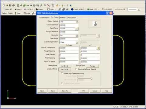SURFCAM Tutorial - 2-Axis: Advanced Contour Machining - Closed Contour ...