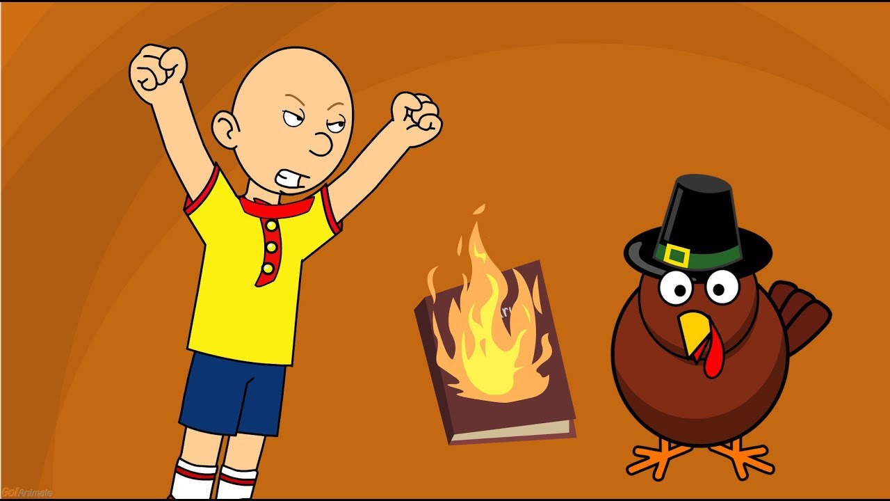 Caillou cooks his homework with the thanksgiving dinner/grounded ...