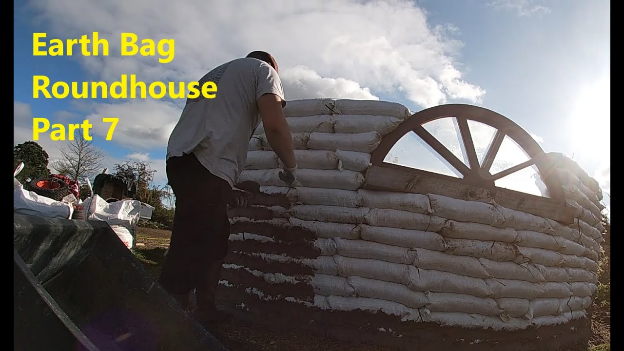 Part 7 Rendering outside of earth bag walls, mortaring cobbing ...