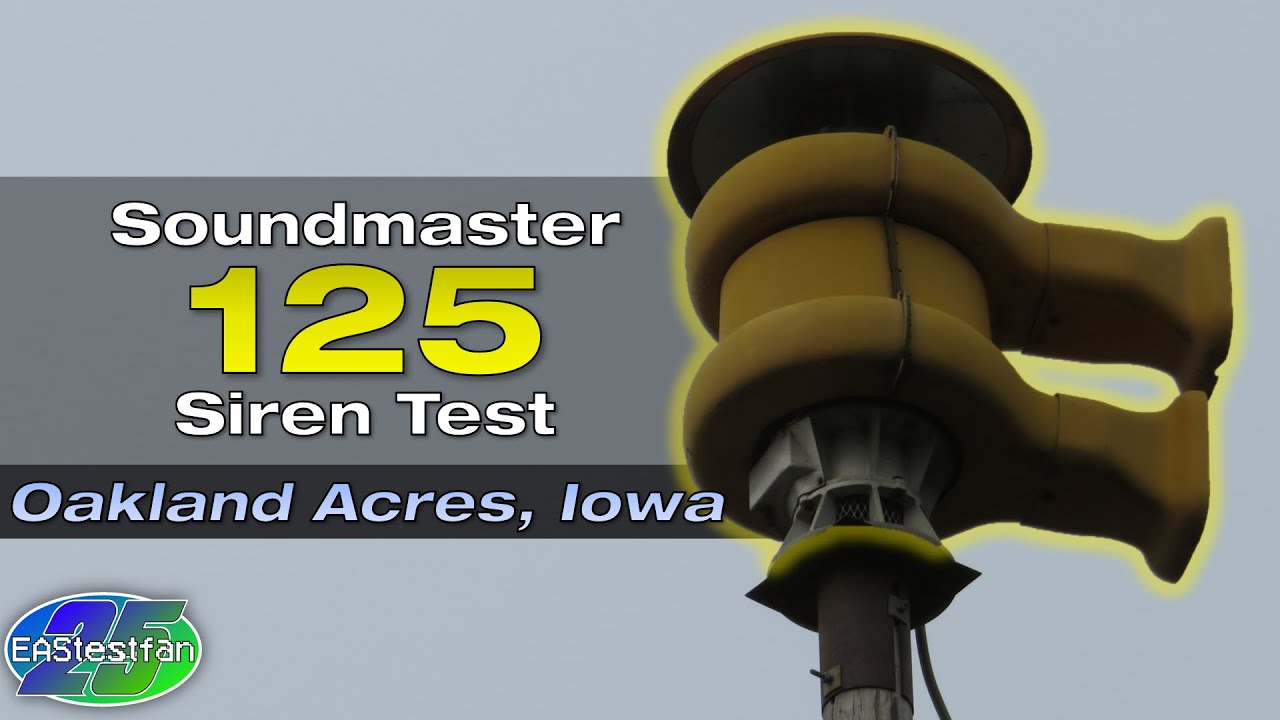 Soundmaster 125 Siren Test (Full Alert) - Oakland Acres, IA - YouTube