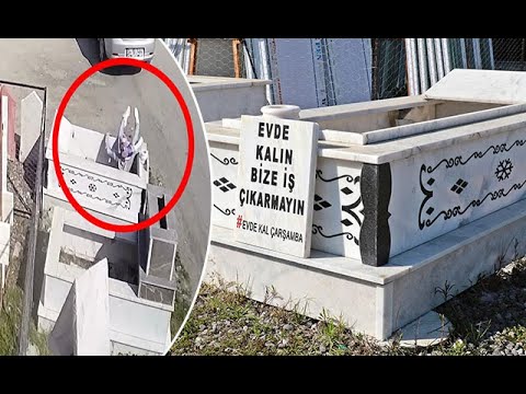 'Evde kalın, bize iş çıkarmayın' yazılmıştı... Mezarın içine böyle düştü!