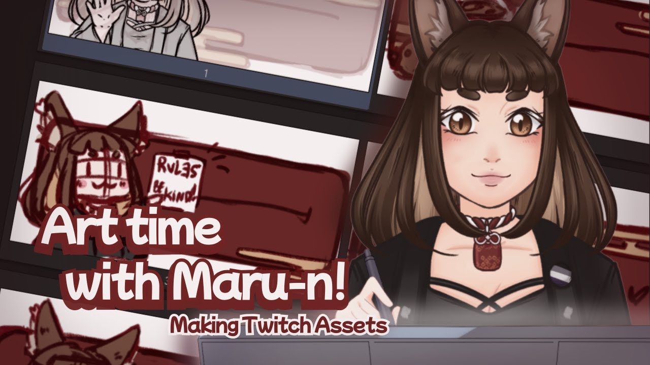 [Art VOD] Art time with Maru-n: Making Twitch Assets🦊☕ - YouTube