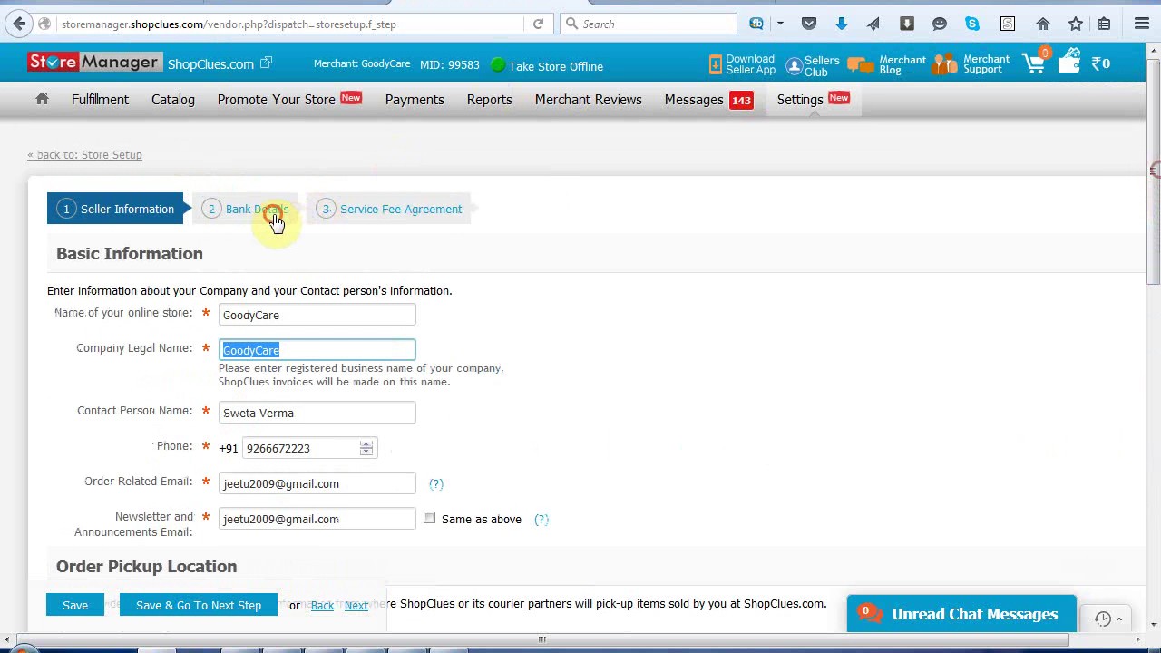 How to change the email,contact, profile details of seller account in ...
