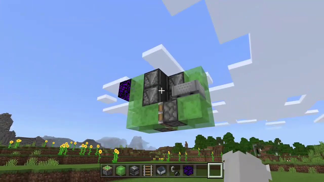Minecraft: how to build a slime block flying machine - YouTube