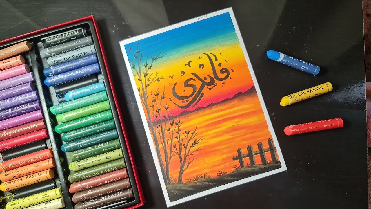 ️ Turorial Menggambar Kaligrafi Nama Fandy | Oil Pastel Drawing - YouTube