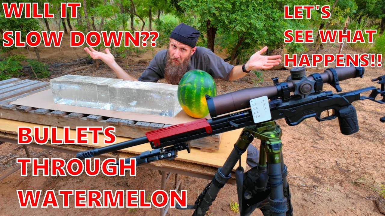 Will A Watermelon Slow Bullets Down? Let's Find Out!! - YouTube