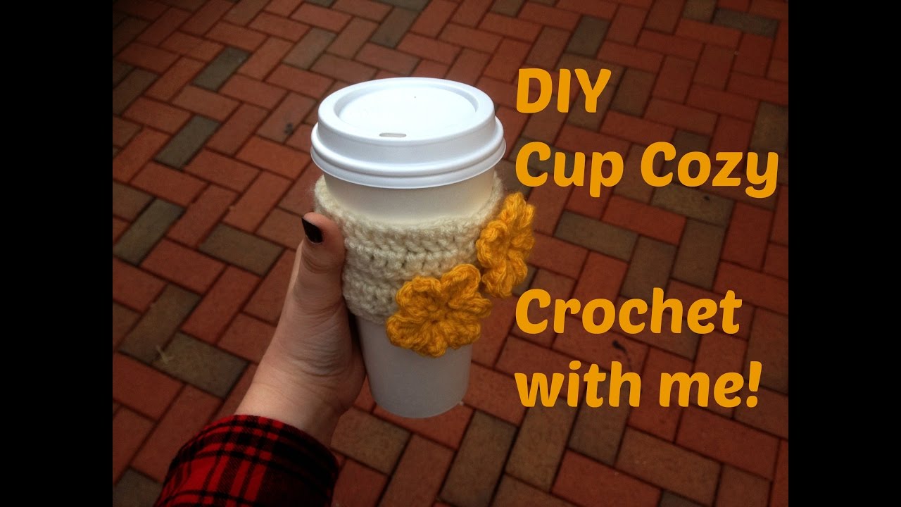 DIY Cup Cozy with Flowers | Crochet Tutorial - YouTube