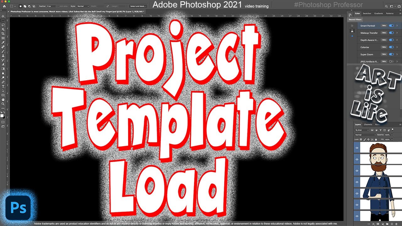 Intro Course-Photoshop 2021: Project Template Load (Session1 vid16 ...