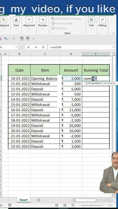 Excel Running Sum #short #shorts #youtubeshorts #excel #excel_in_hindi #excelTips #excelTricks ...
