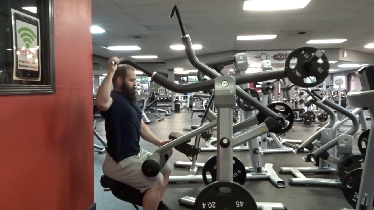 Precor Single Arm Lat Pull Down - YouTube