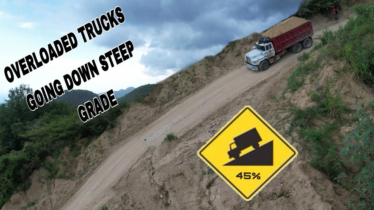 OVERLOAD TRUCKS GOING DOWN STEEP GRADE [SHALE MINING] S3•E12 #kenworth ...