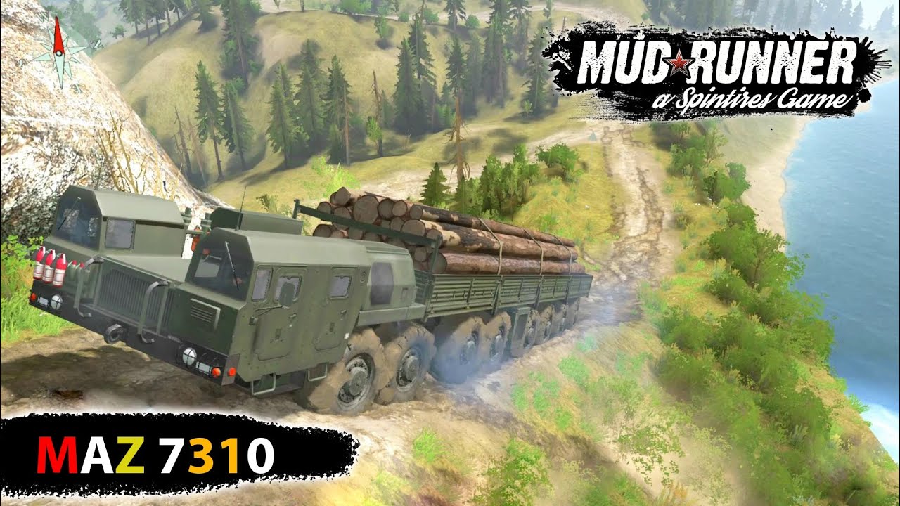 Spintires Mudrunner:- Maz 7310 Truck Heavy Cargo Transport | - YouTube
