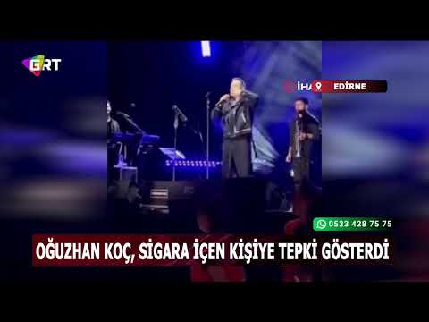 Oğuzhan Koç, Edirne konserinde sahne önünde sigara içen kişiye tepki gösterdi