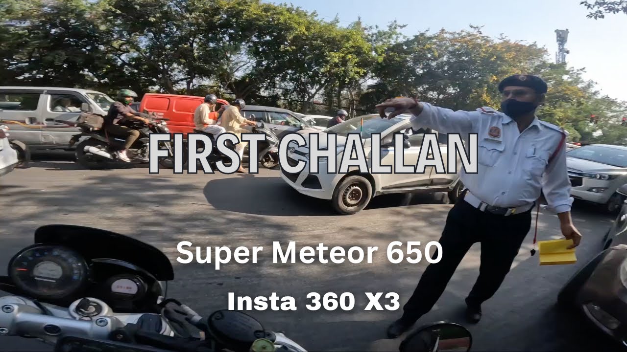 First Challan with SM 650 & New camera | Super Meteor 650 - YouTube