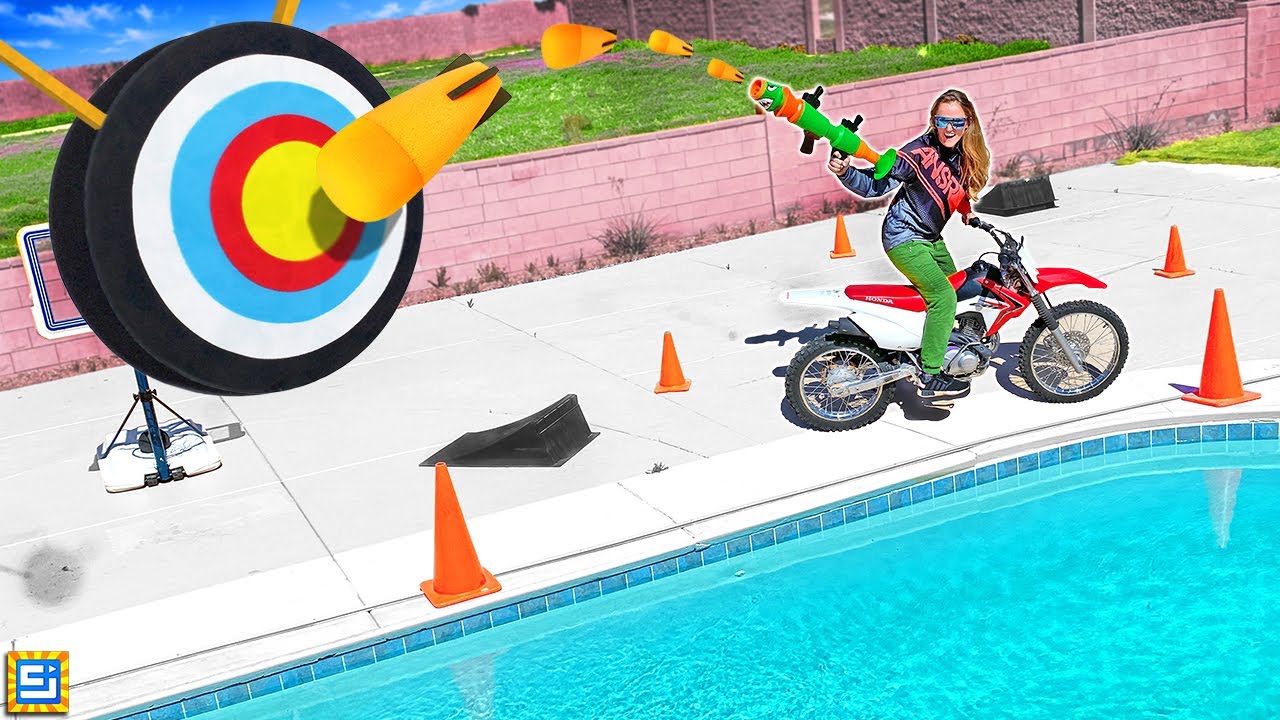Nerf Battle Trick Shots Challenge In Real Life! - YouTube