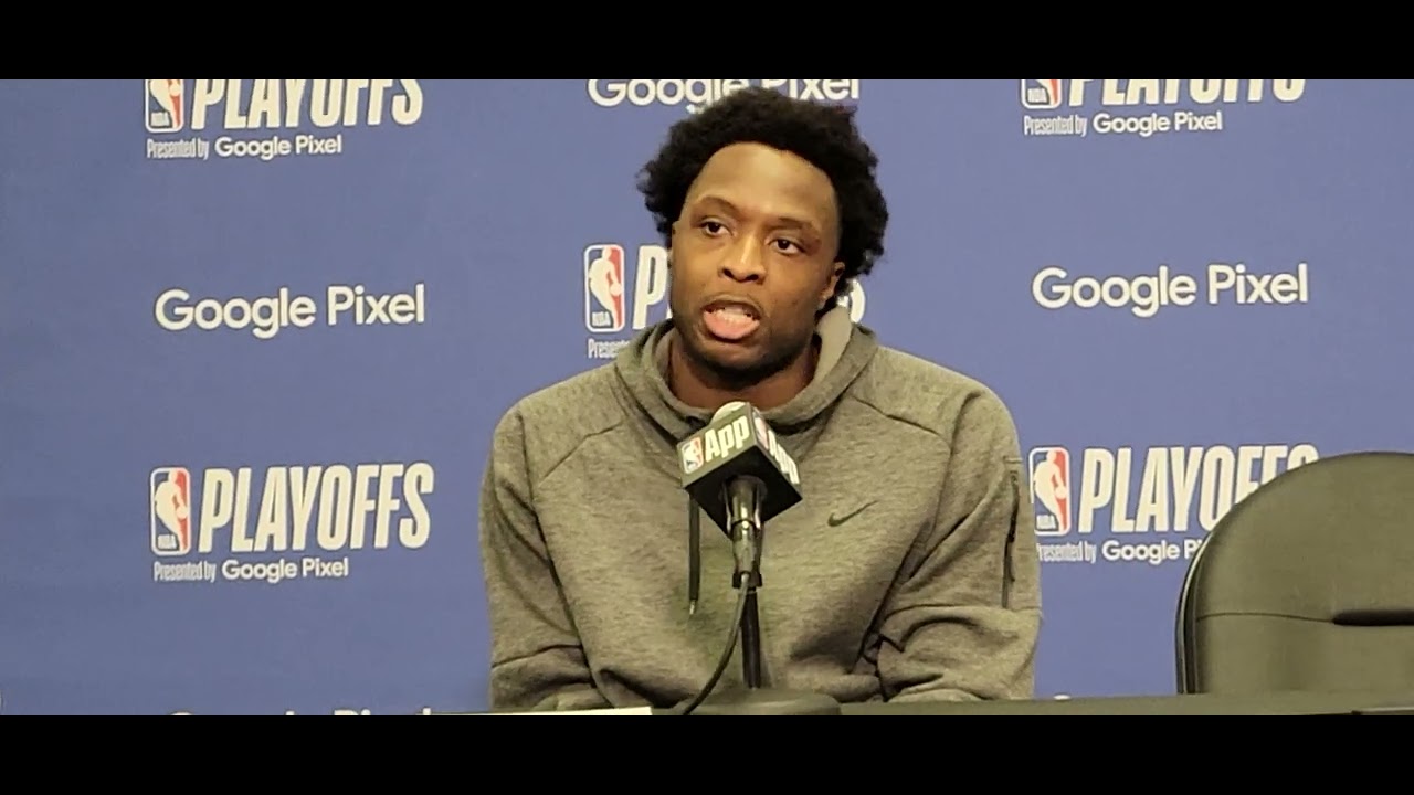 OG Anunoby discusses defending Joel Embiid, play of Jalen Brunson - YouTube