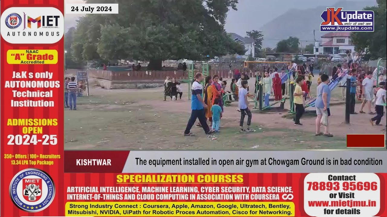 The equipment installed in open air gym at Chowgam Ground is in bad ...