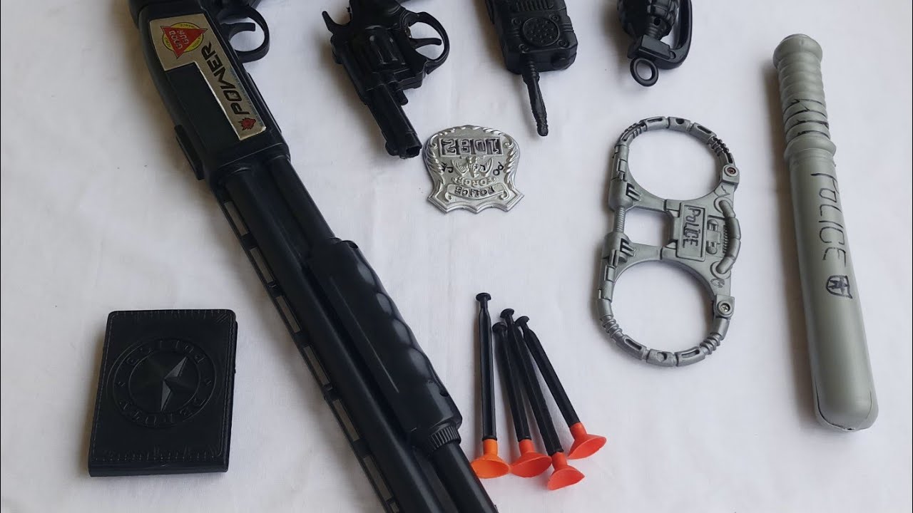 Toy gun police set Video for kids | CHILDRENS POLICE SETS Toys showing ...