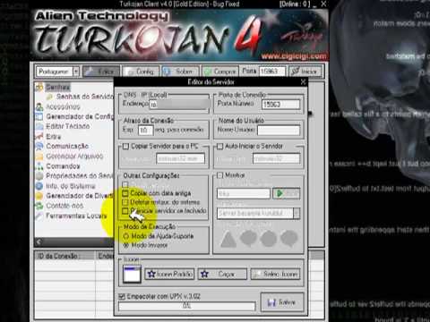 Como cria um serve no Turkojan 4 indetectavel - YouTube