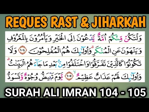 Request Surah Ali imran Ayat 104 - 105 Maqom Rast & jiharkah - YouTube