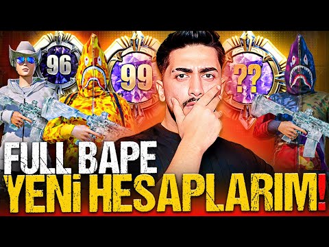 95+ KOLEKSİYON 3 Tane YENİ BAPELİ HESAP Aldım! (TR No1 çıktı!) | PUBG Mobile