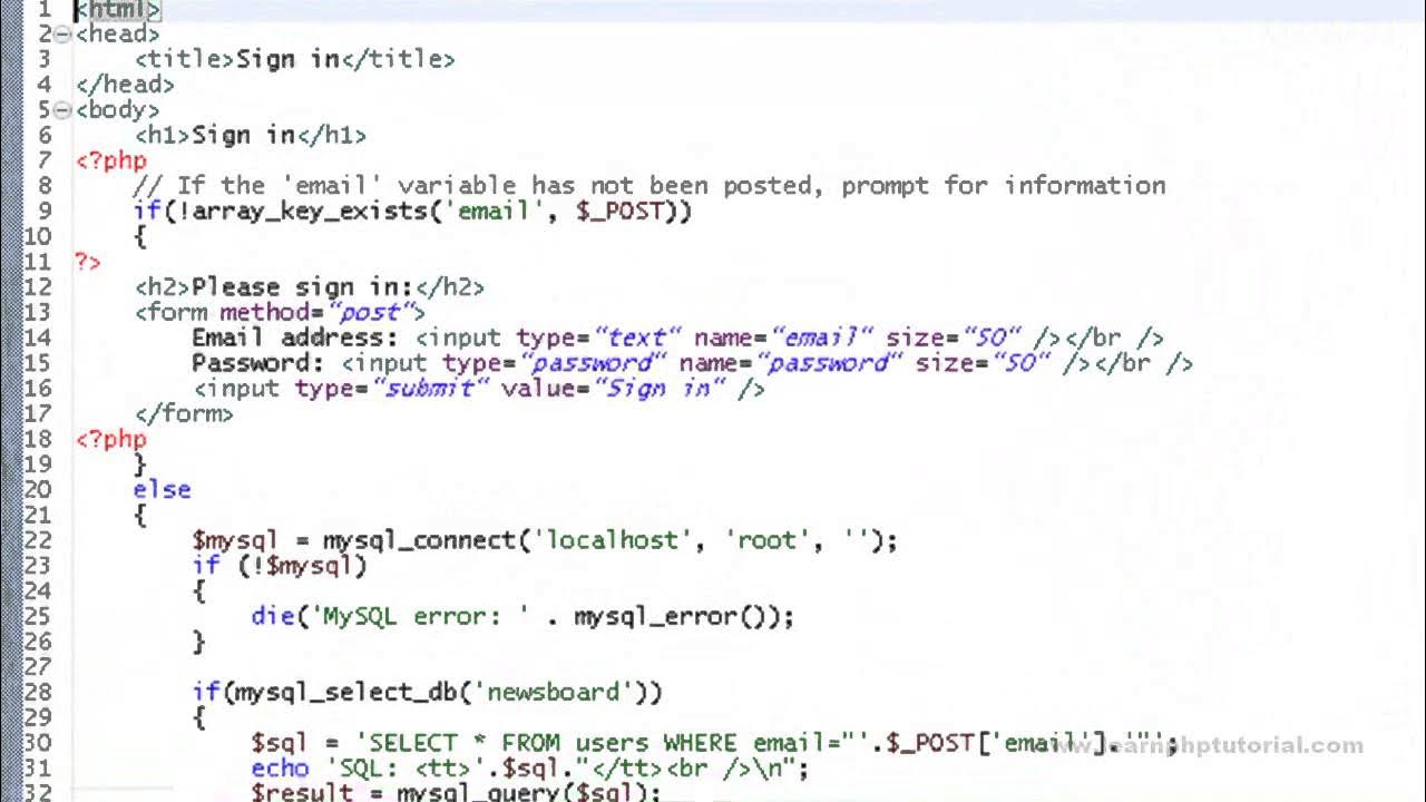 LearnPHP Tutorial Level 2, Chapter 7. Retrieving PHP information from a MySQL database - YouTube