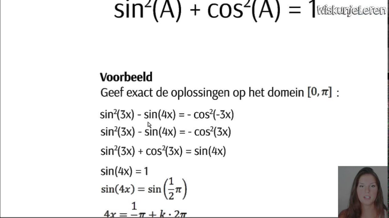 Goniometrie: Vergelijkingen oplossen 2 - Wiskunjeleren (oud) - YouTube