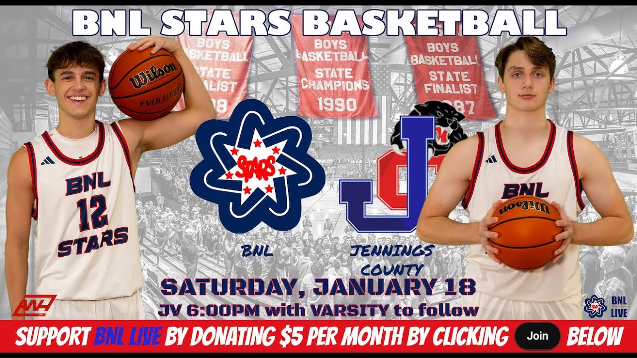 BNL LIVE: BNL STARS BASKETBALL vs JENNINGS COUNTY - YouTube