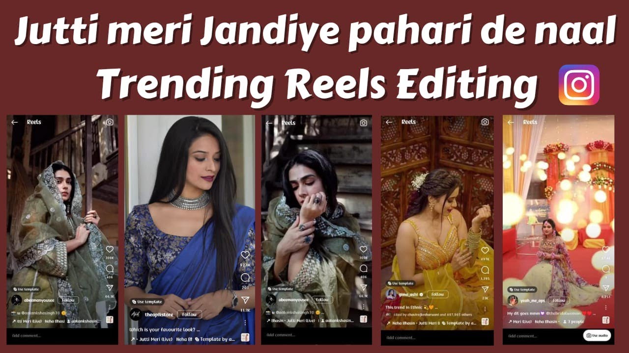 jutti meri jandiye pahari de naal song trending reels editing tutorial ...