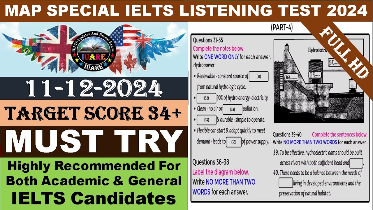 MAP Special IELTS Exam Listening Test With Answers 2024 |11-12-2024 ...