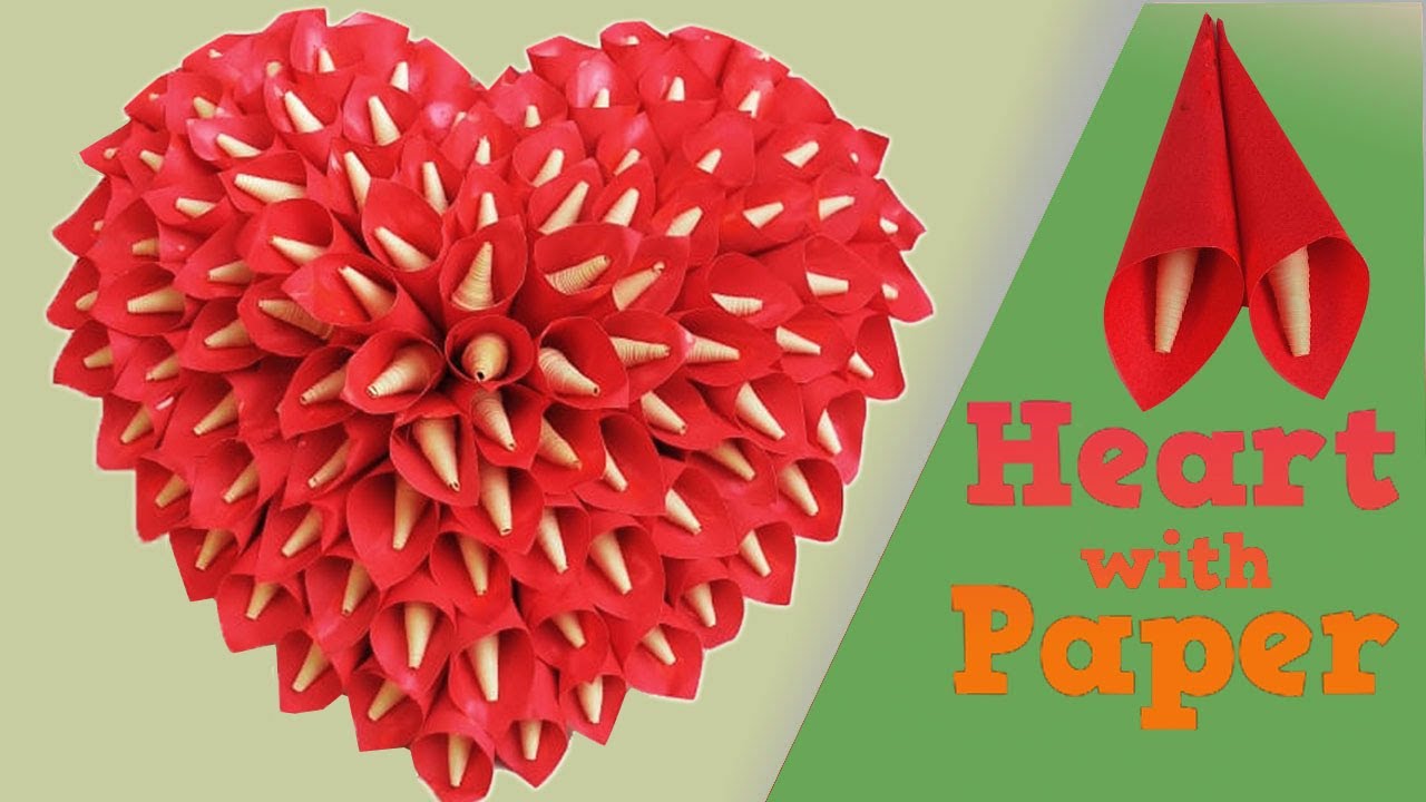 WOW !! Amazing Paper Heart wall Hanging easy wall Decoration ideas ...