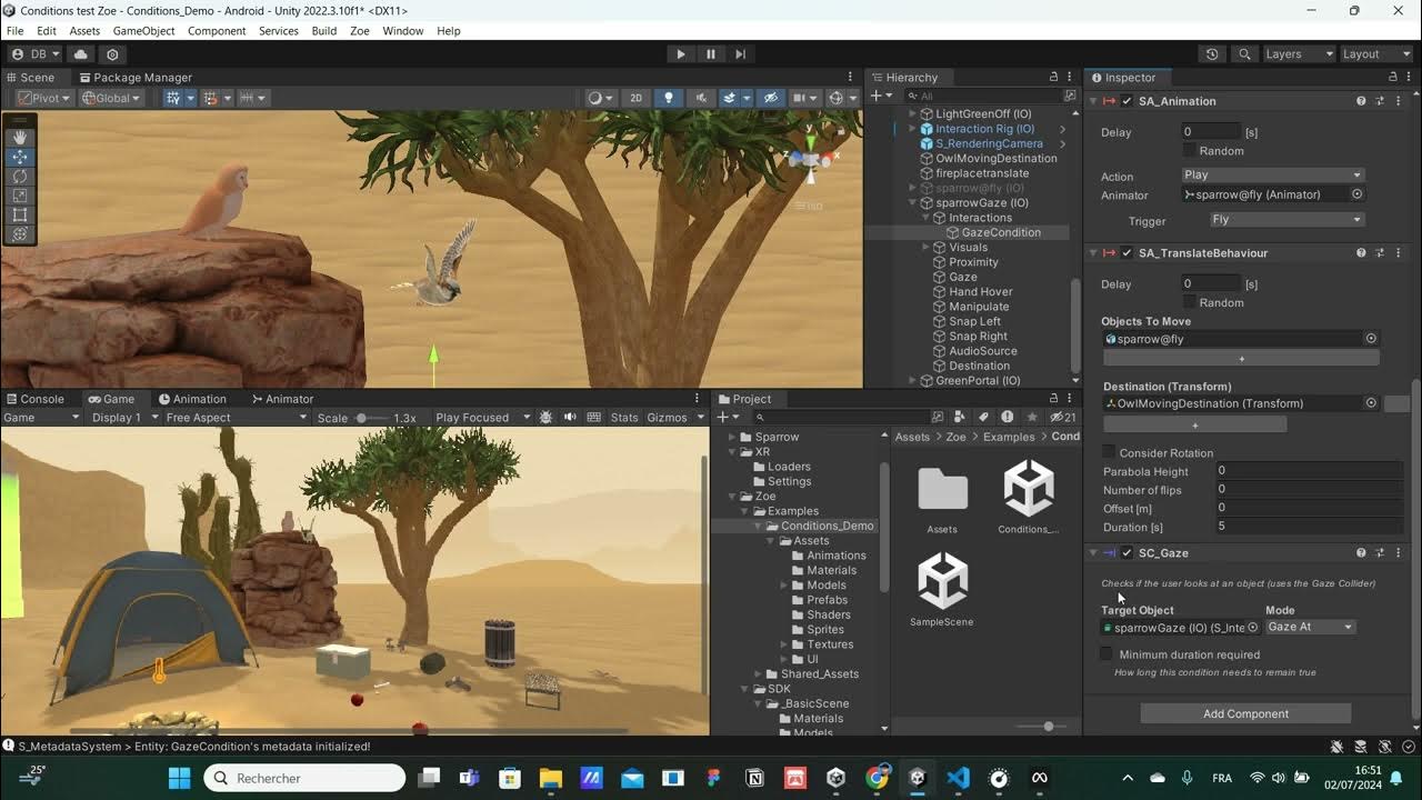 Zoe for Unity - Gaze condition - YouTube