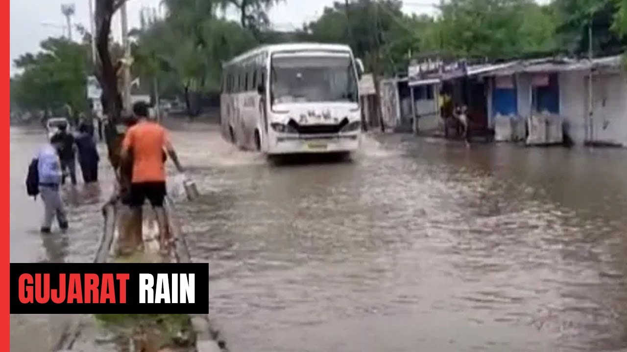 Gujarat: Heavy Rainfall Leads To Waterlogging In Vadodara - YouTube