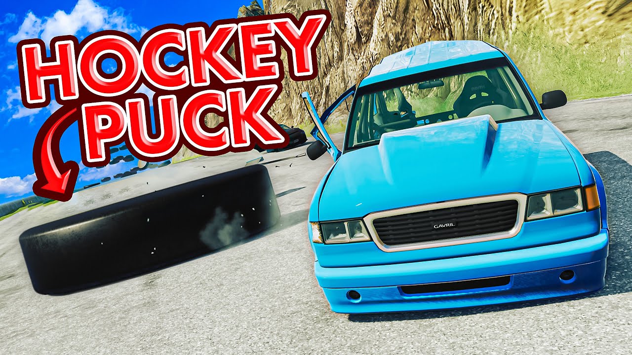 GIANT Hockey Pucks CHASES Cars! | BeamNG Multiplayer w/ @CamodoGaming ...