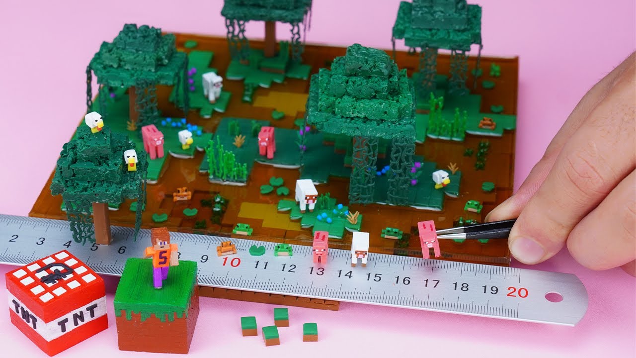DIY Tiny Minecraft Swamp Fields Miniature with Polymer Clay - Minecraft ...