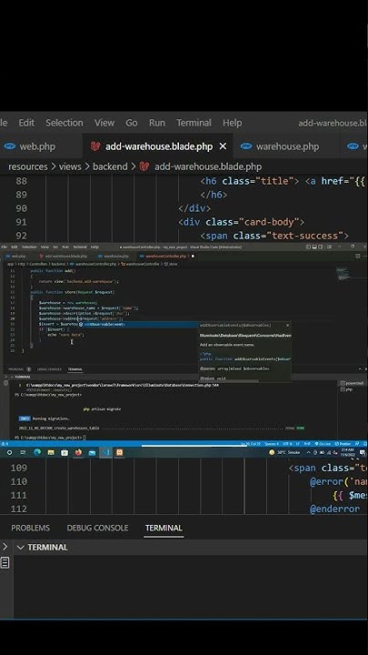 Submitting From Data For MySql Database || #codelover #shorts #shortsvideo #shrtsfeed #laravel ...