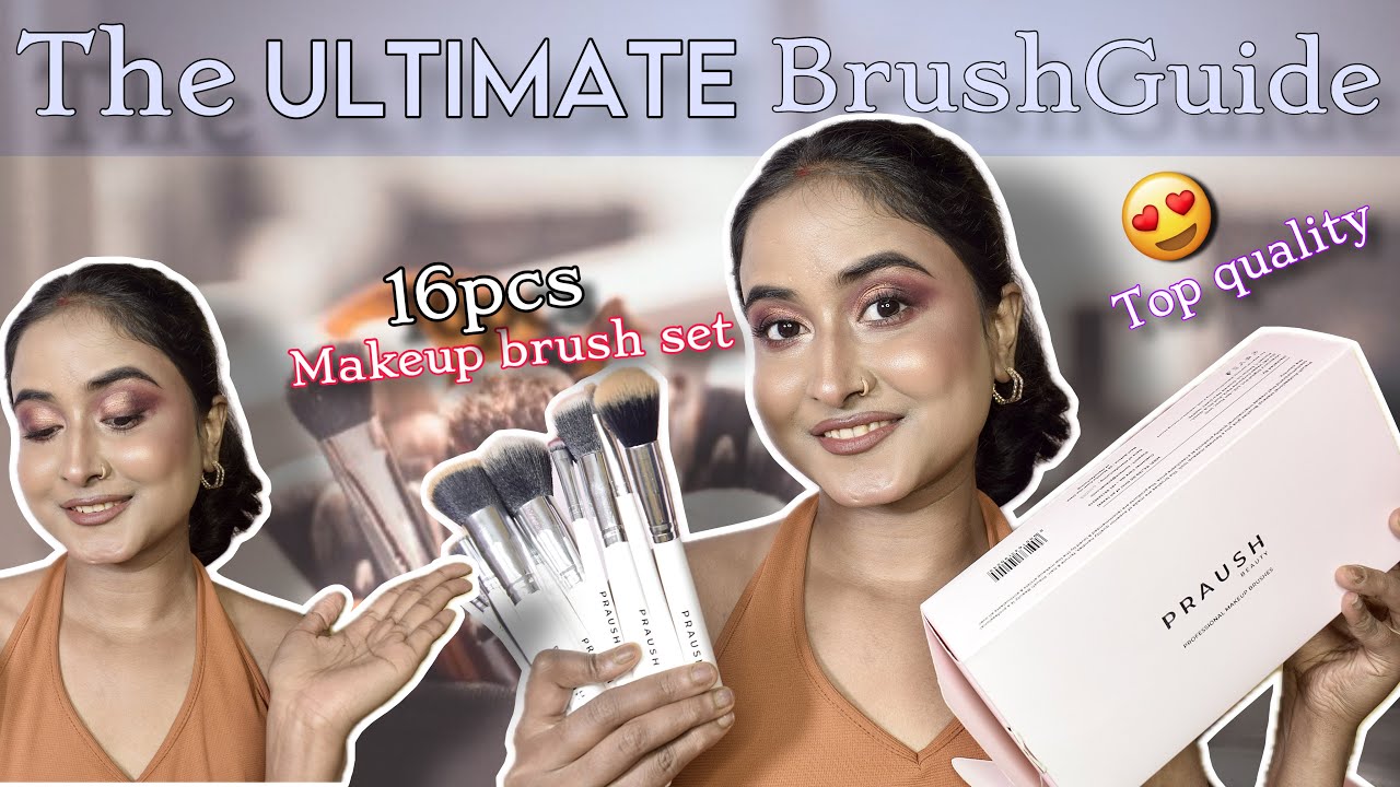 PRAUSH BEAUTY 16 PCS PROFESSIONAL MAKEUP BRISH SET FOR EYES & FACE ...