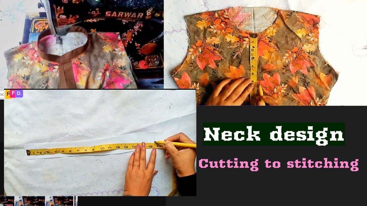 Quick & Simple Neck Design Tutorial/neck design cutting and stitching - YouTube