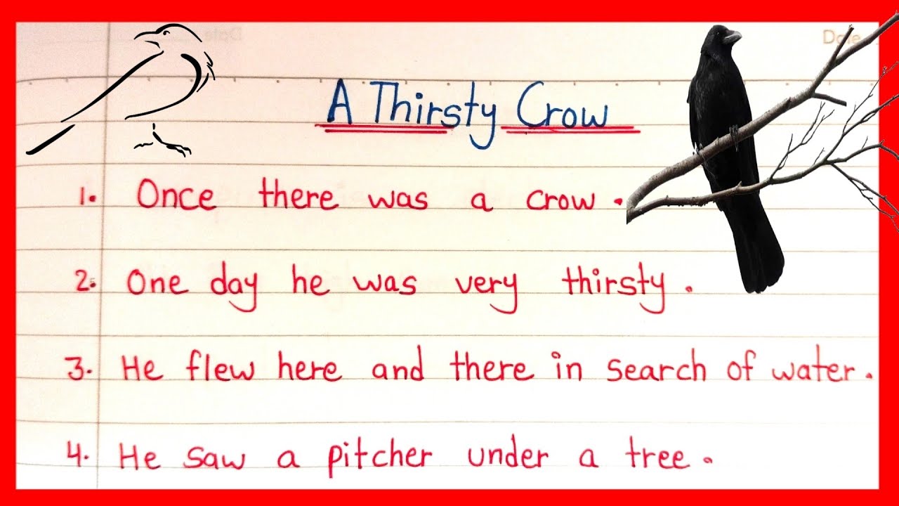 10 lines on thirsty crow story writing/thirsty crow story10 lines/a ...